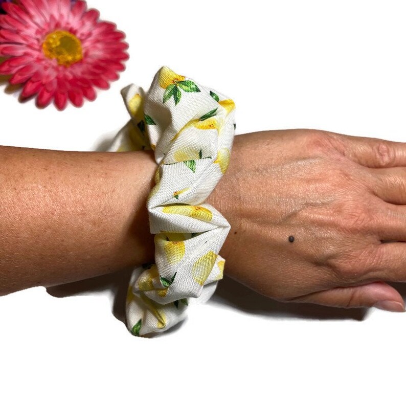 Lemon Drop Scrunchie Polka Dot Scrunchie Lemon Scrunchie - Etsy