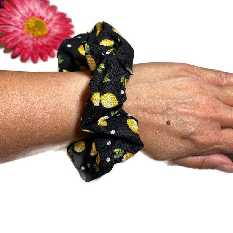 Lemon Drop Scrunchie Polka Dot Scrunchie Lemon Scrunchie - Etsy