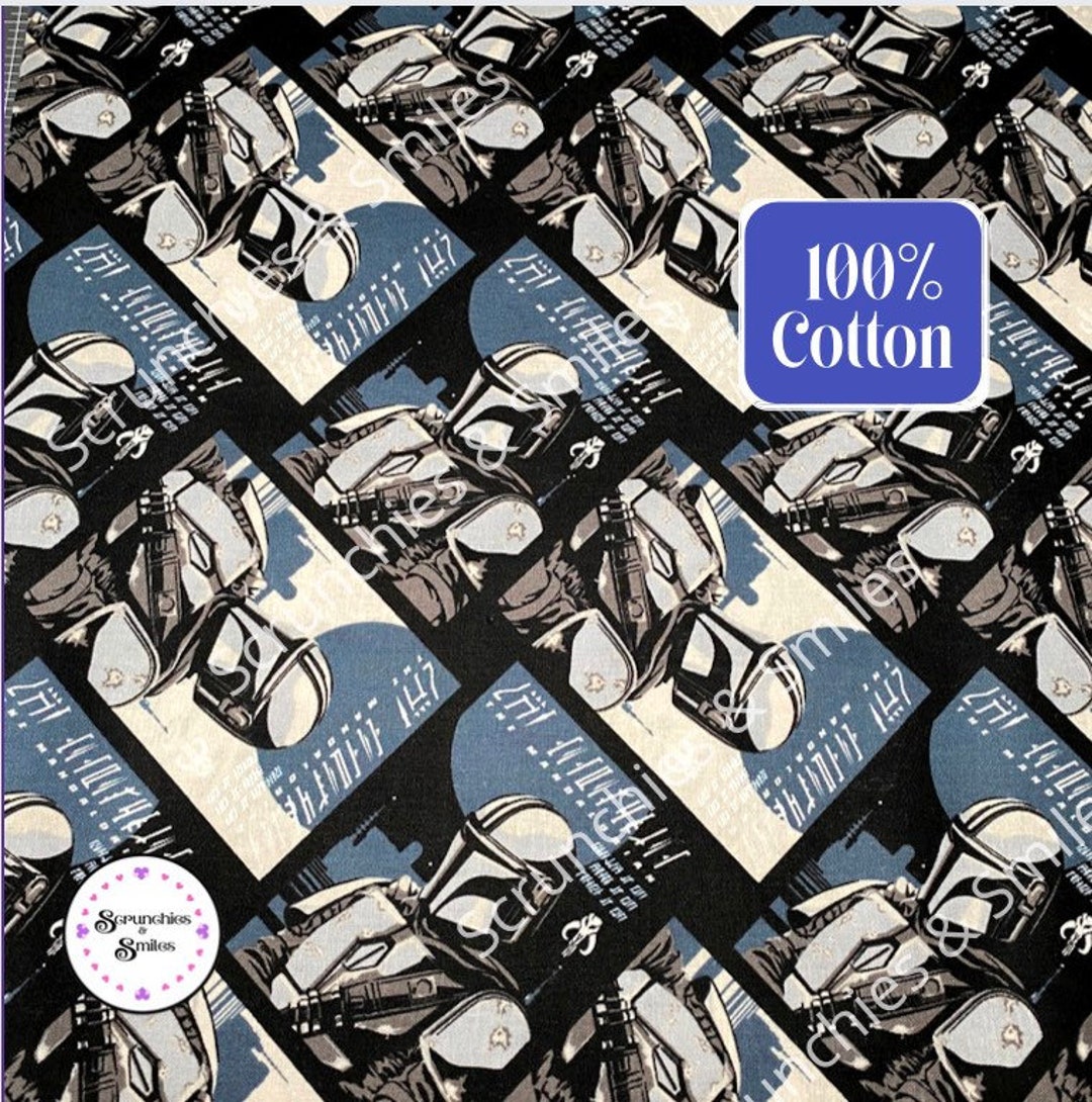 Star Wars Mandalorian Helmet 100% Quilting Cotton Fabric - Etsy
