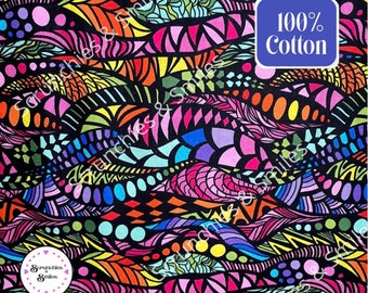 Abstract Colorful Paint Strokes Fabric Painterly bright by - Etsy