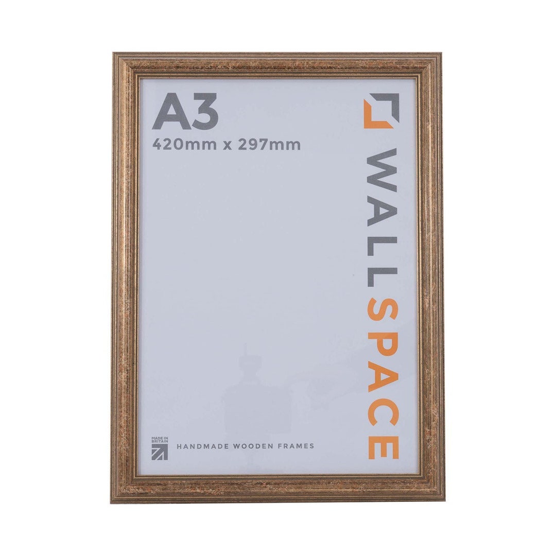 A3 Picture Frame Antique Gold A3 Frame With Glass And Made From Real ...