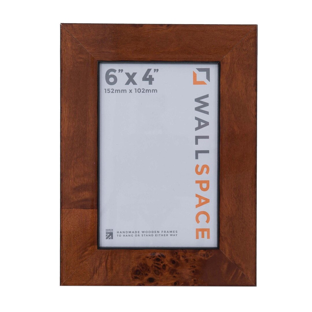 6 X 4 Inch Photo Frame Gloss Walnut 4x6 Inch Photo Frame With Real ...