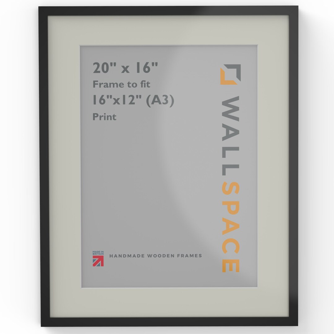 20x16 Thin Black Frame with 16x12 (Or A3) Mount | Frame and Mount For 16x12 (Or A3) Image ...
