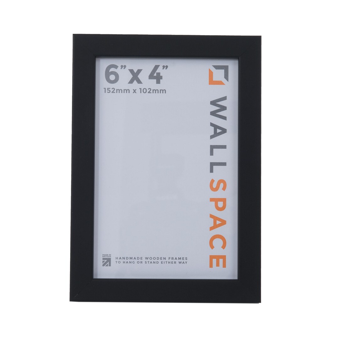 6x4 Thin Black Frame | Thin Black Photo Frame 6x4 Inches | Natural Wood ...