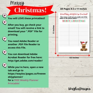 Christmas Activity Printables Christmas Scavenger Hunt, Word Search ...