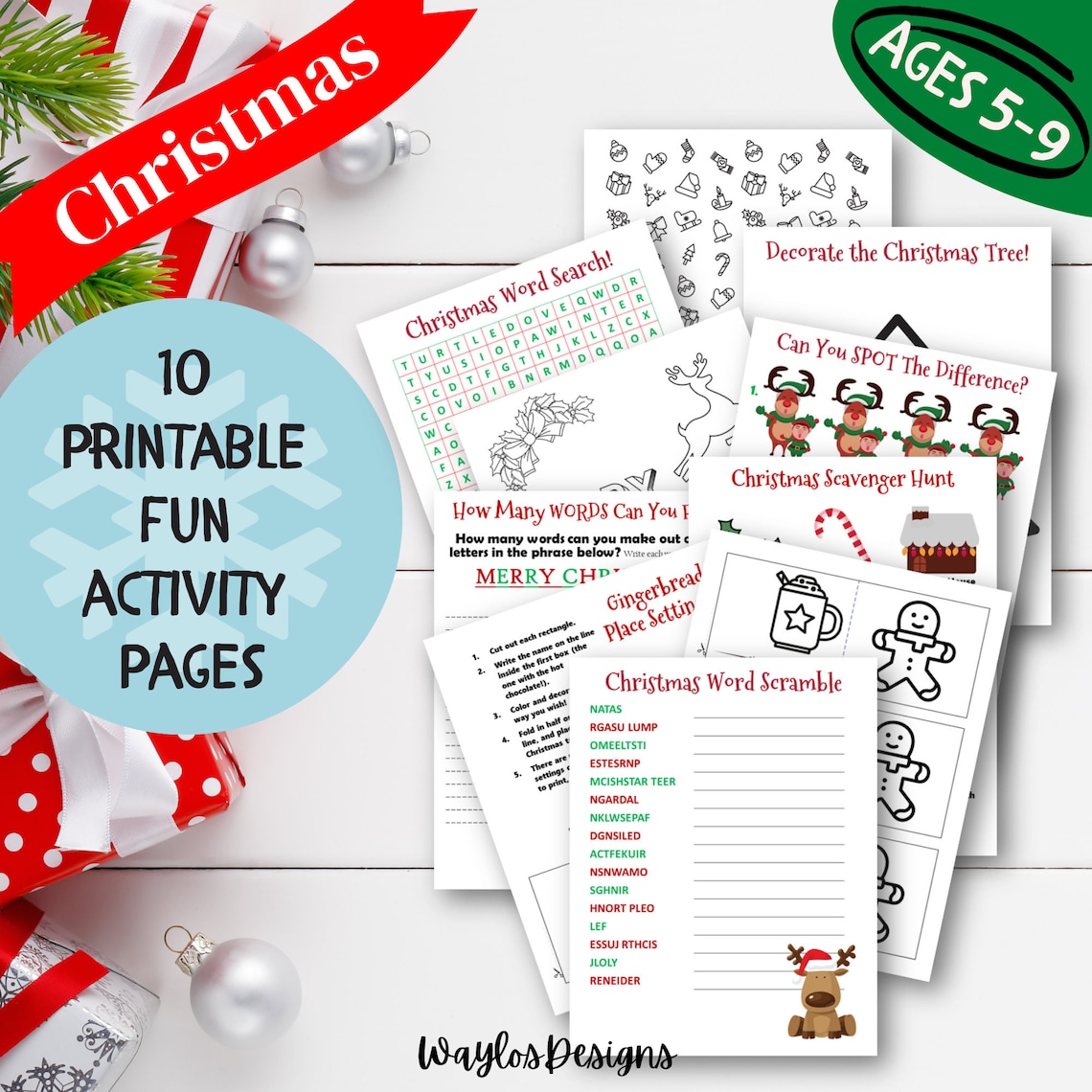 Christmas Activity Printables Christmas Scavenger Hunt Word - Etsy