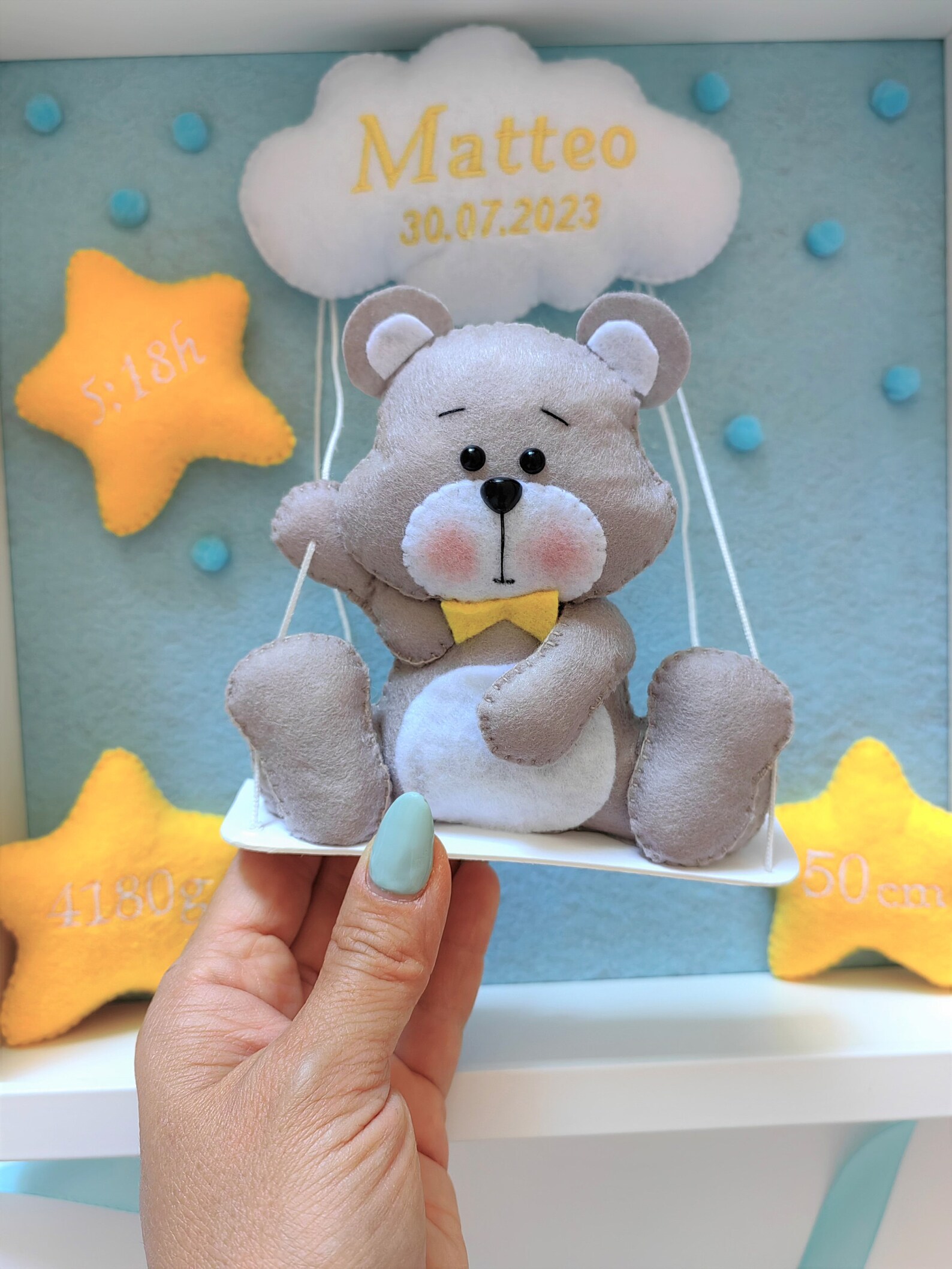 3D Frame Baby Decor Bear, Frame Nursery Decor Wall, Baby Decor Bear ...