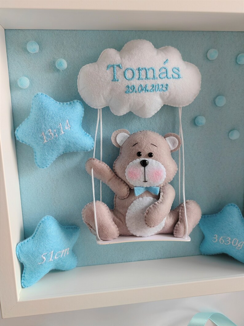 3D Frame Baby Decor Bear, Frame Nursery Decor Wall, Baby Decor Bear ...