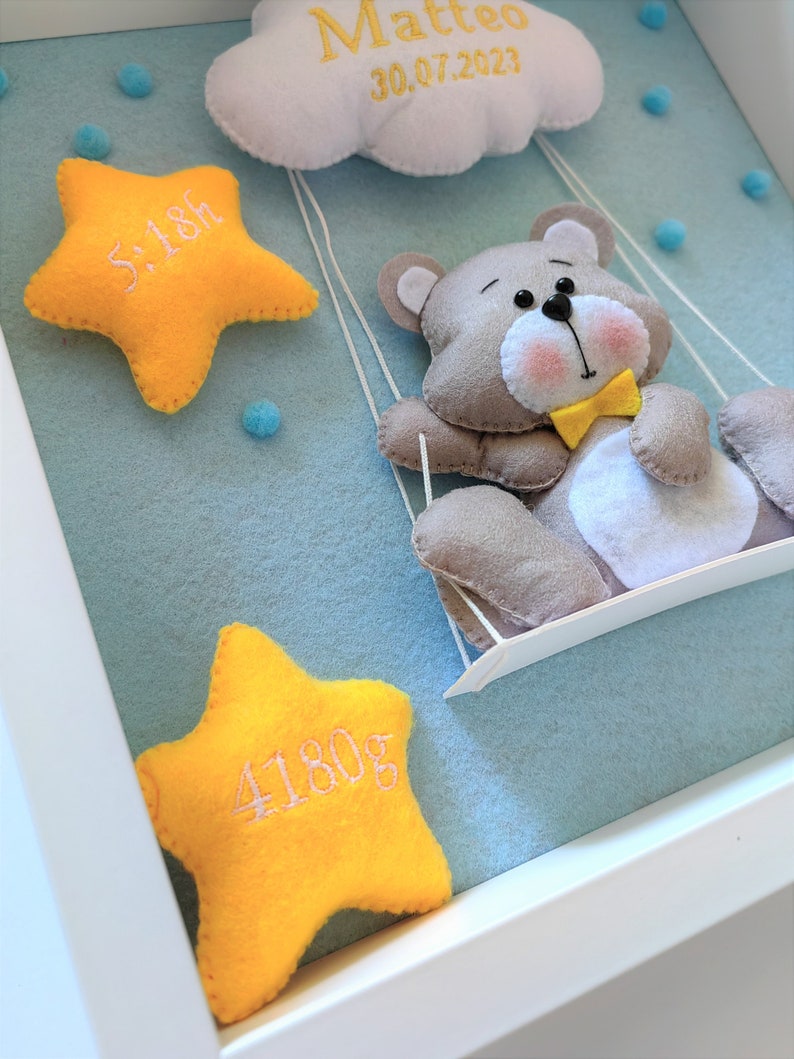 3D Frame Baby Decor Bear, Frame Nursery Decor Wall, Baby Decor Bear ...