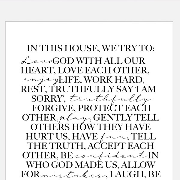 Christian Family Rules - Etsy
