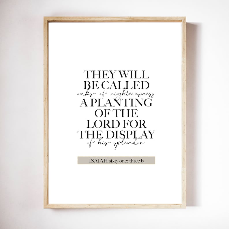 Bible Verse Wall Art, Isaiah 61 3, Scripture Wall Art, Christian Wall ...
