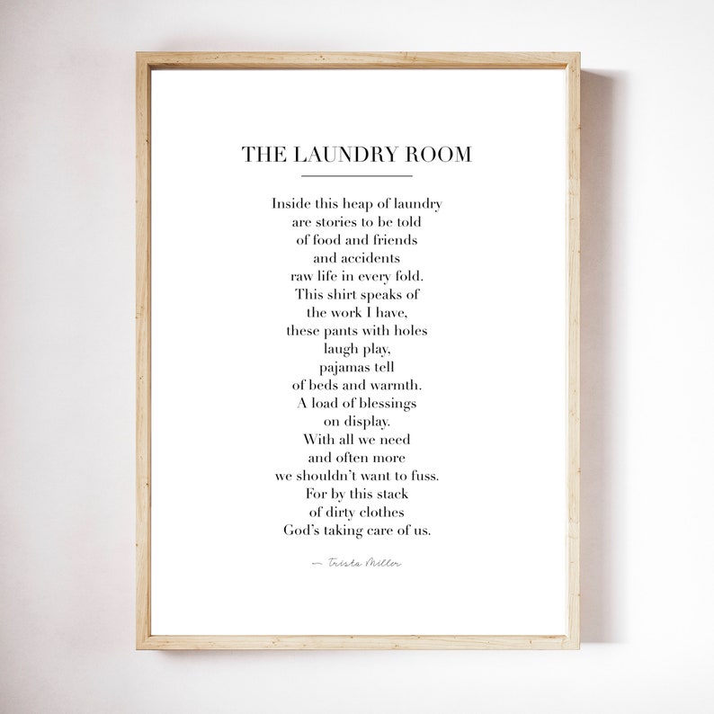 Christian Wall Art, Laundry Room Decor, Inspirational Laundry Poem ...