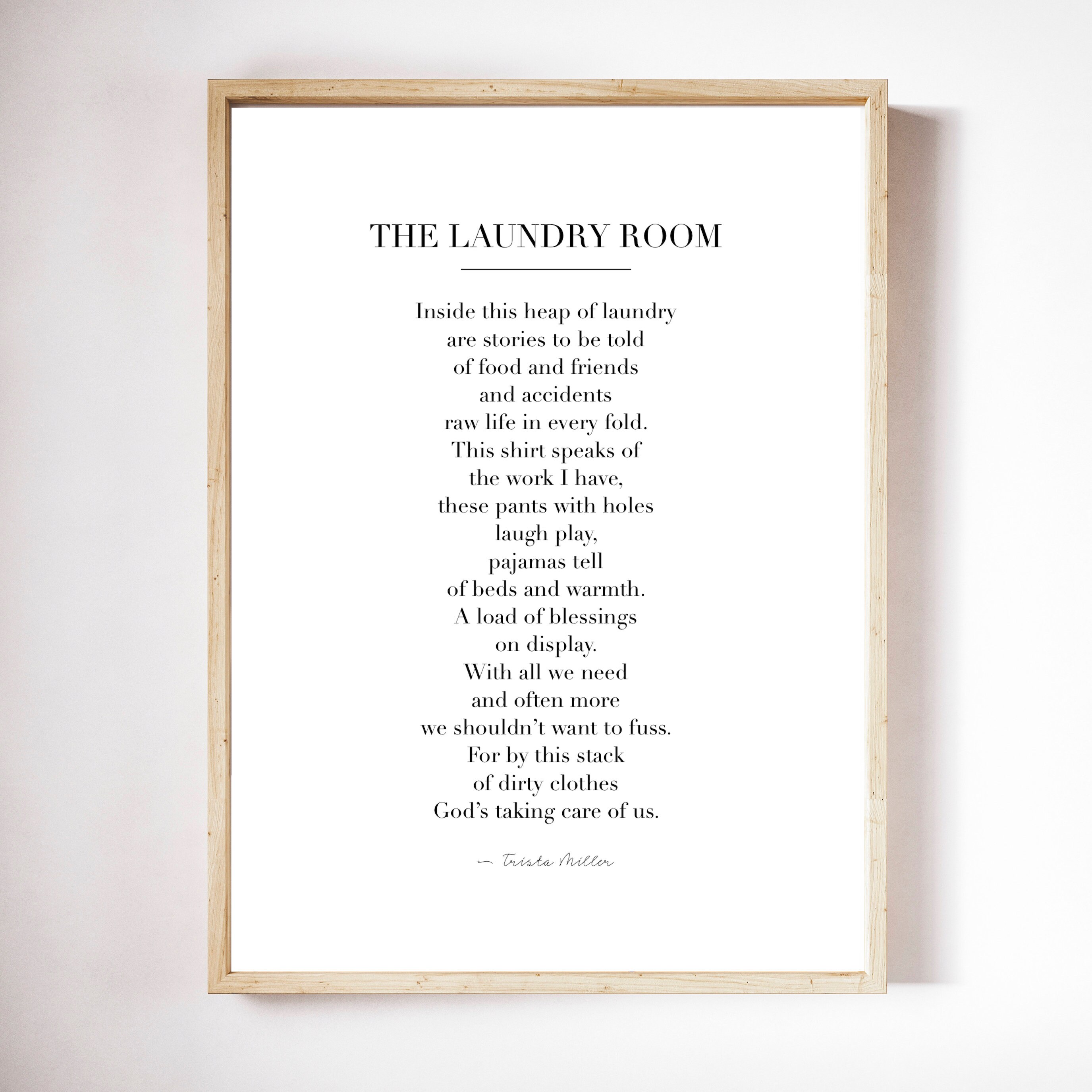 Christian Wall Art, Laundry Room Decor, Inspirational Laundry Poem ...