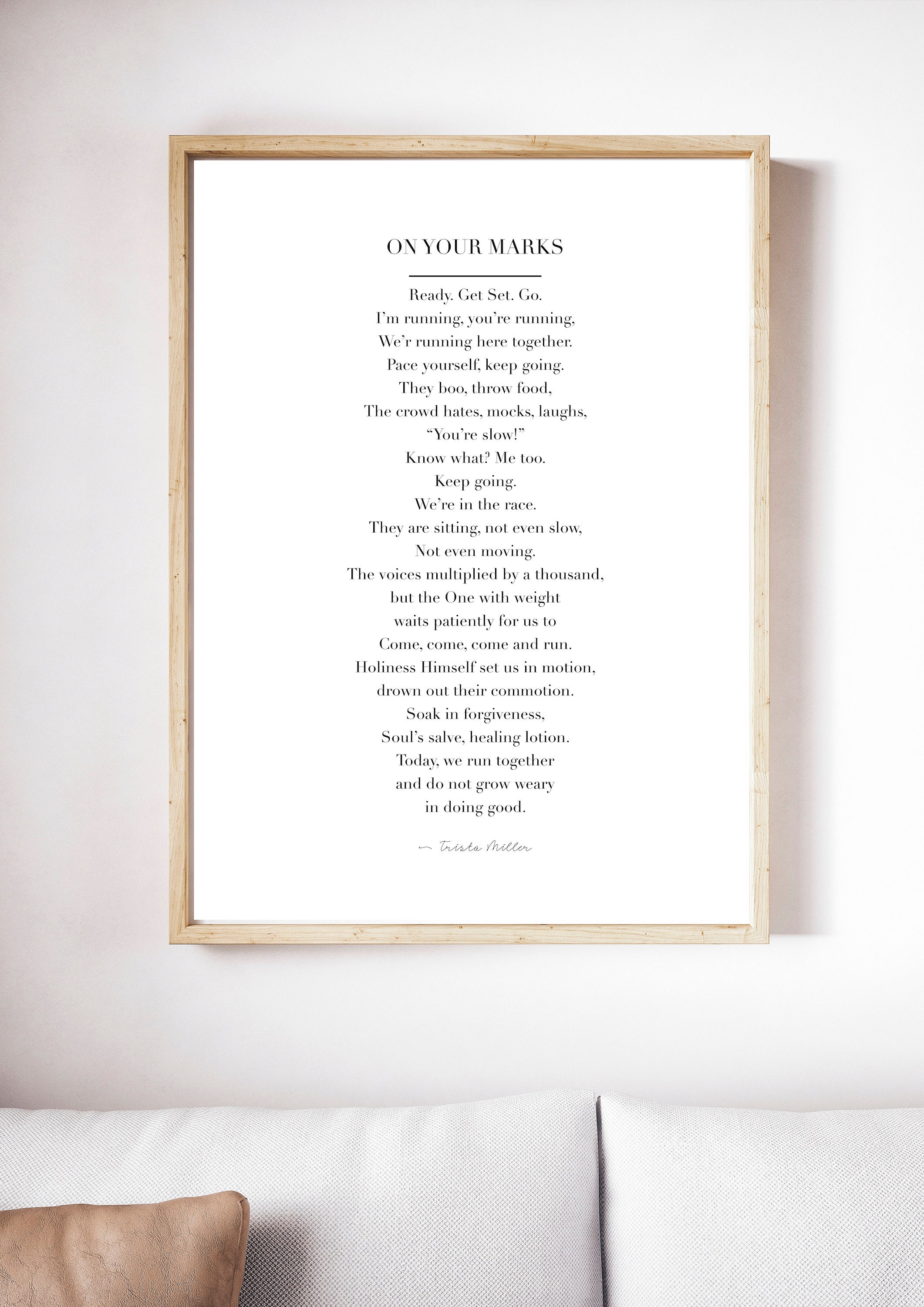 Christian Wall Art, on Your Marks, Inspirational Poetry, Christian Poem ...