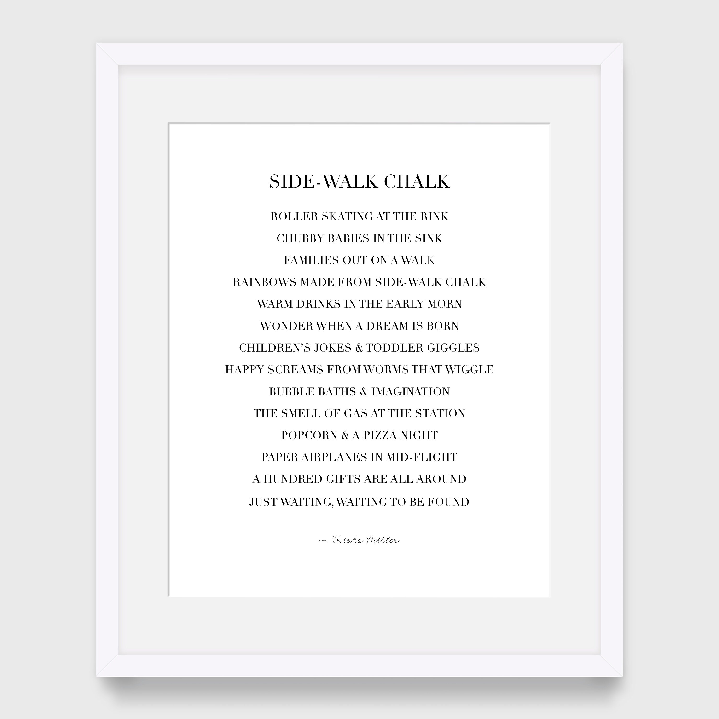 Christian Wall Art, Sidewalk Chalk, Inspirational Poetry, Christian ...