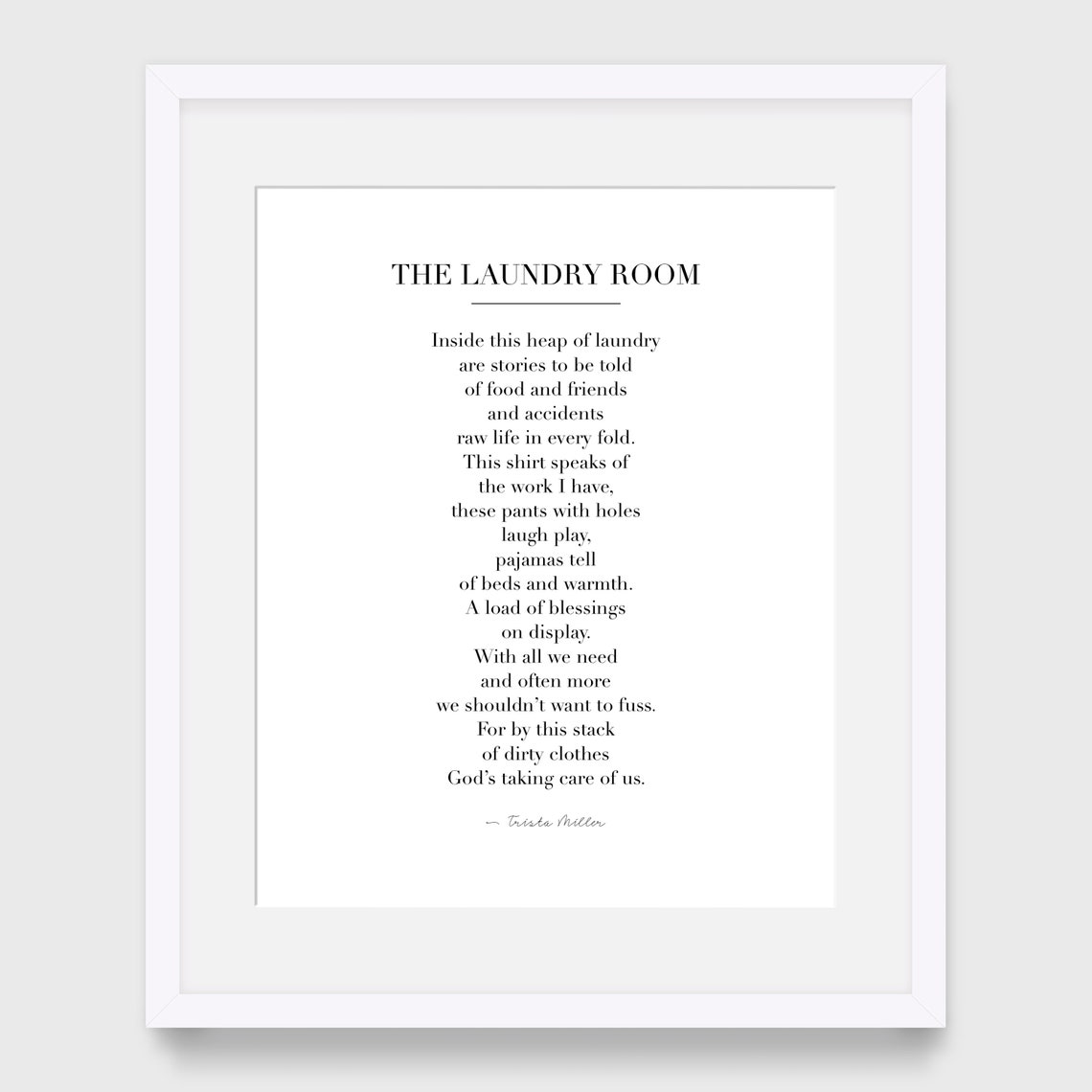 Christian Wall Art, Laundry Room Decor, Inspirational Laundry Poem ...