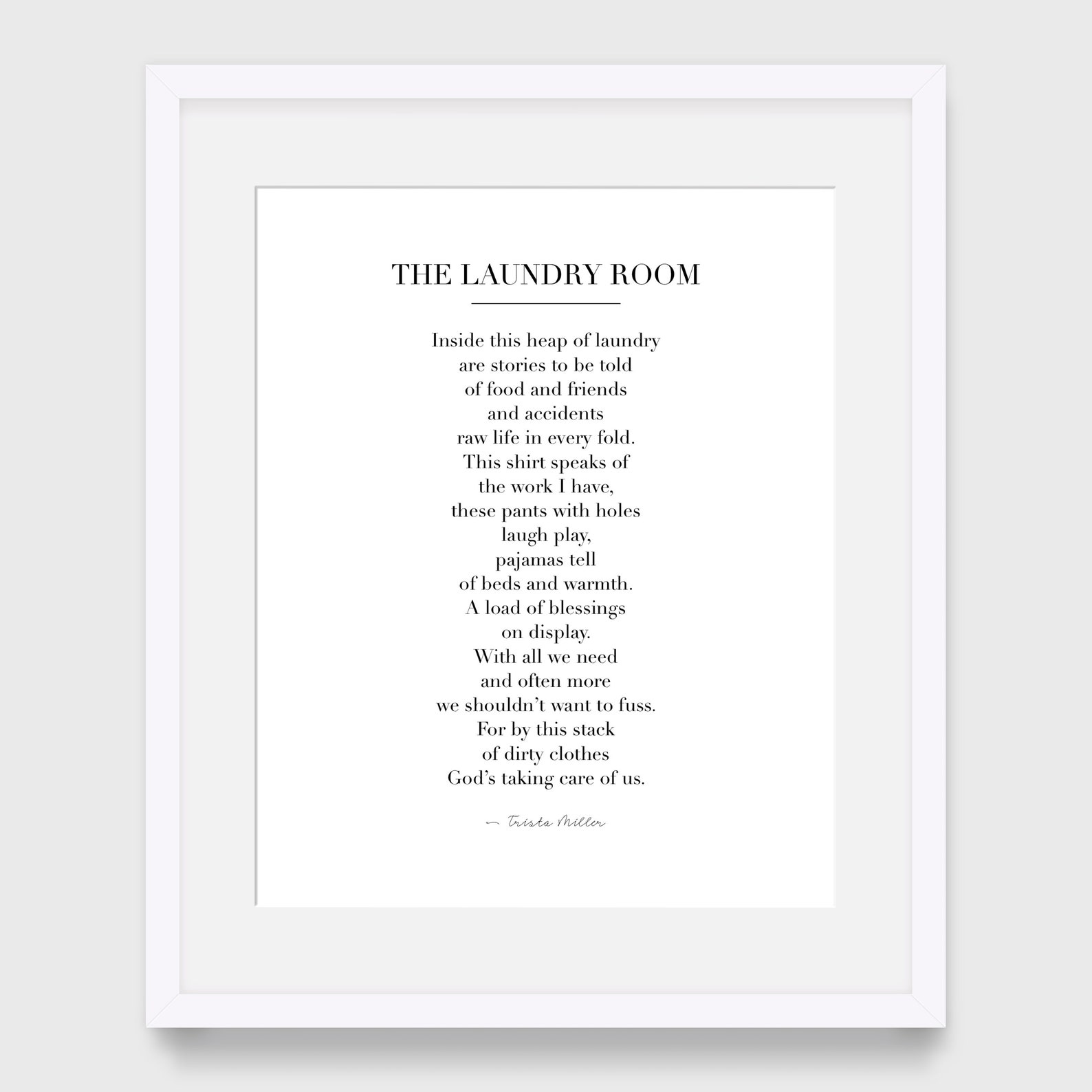 Christian Wall Art, Laundry Room Decor, Inspirational Laundry Poem ...