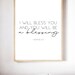 Bible Verse Wall Art, Genesis 12:2, I Will Bless You, Christian Wall ...