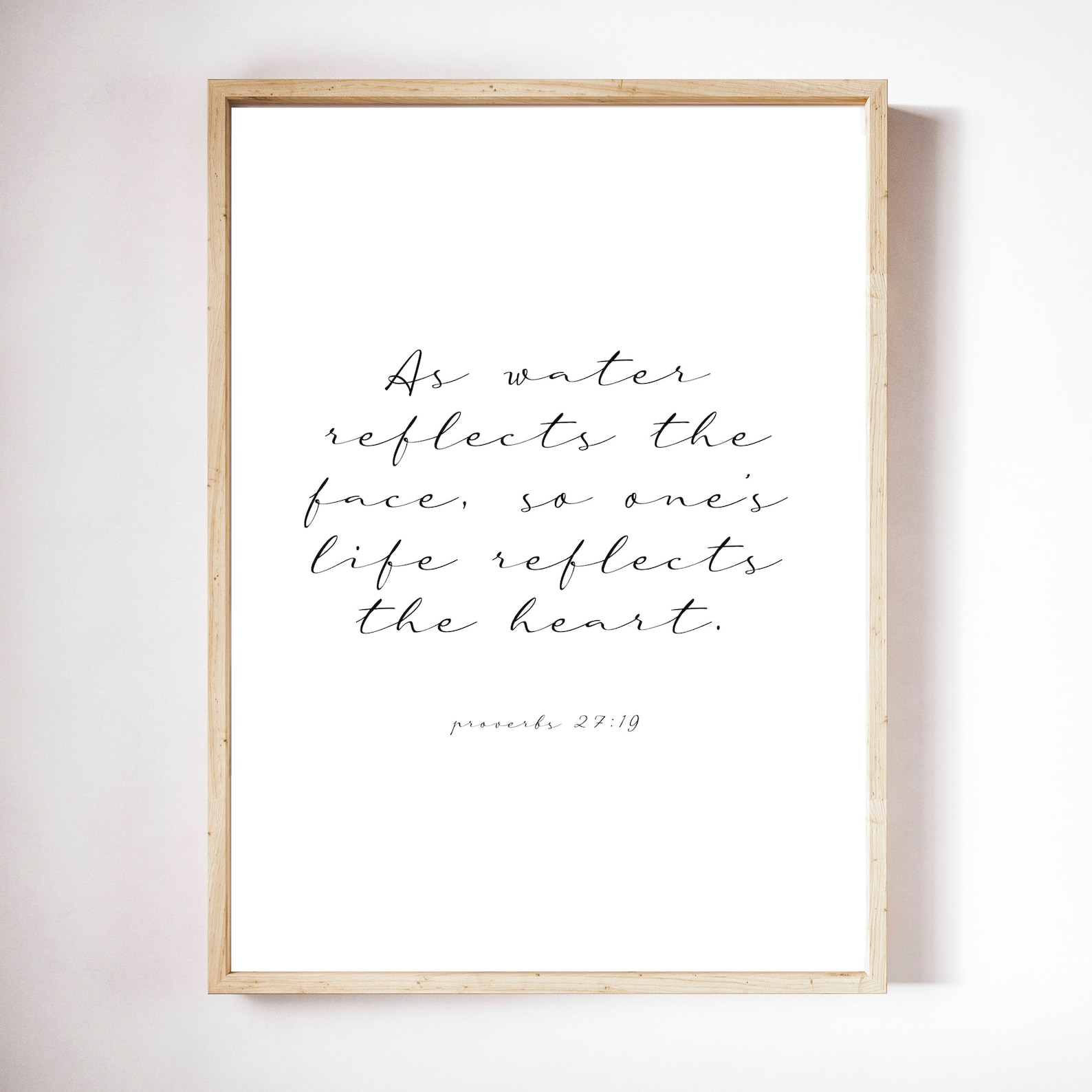 Bible Verse Wall Art, Proverbs 27 19, Christian Wall Art, Scripture ...