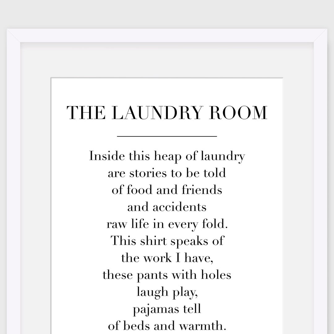 Christian Wall Art, Laundry Room Decor, Inspirational Laundry Poem ...
