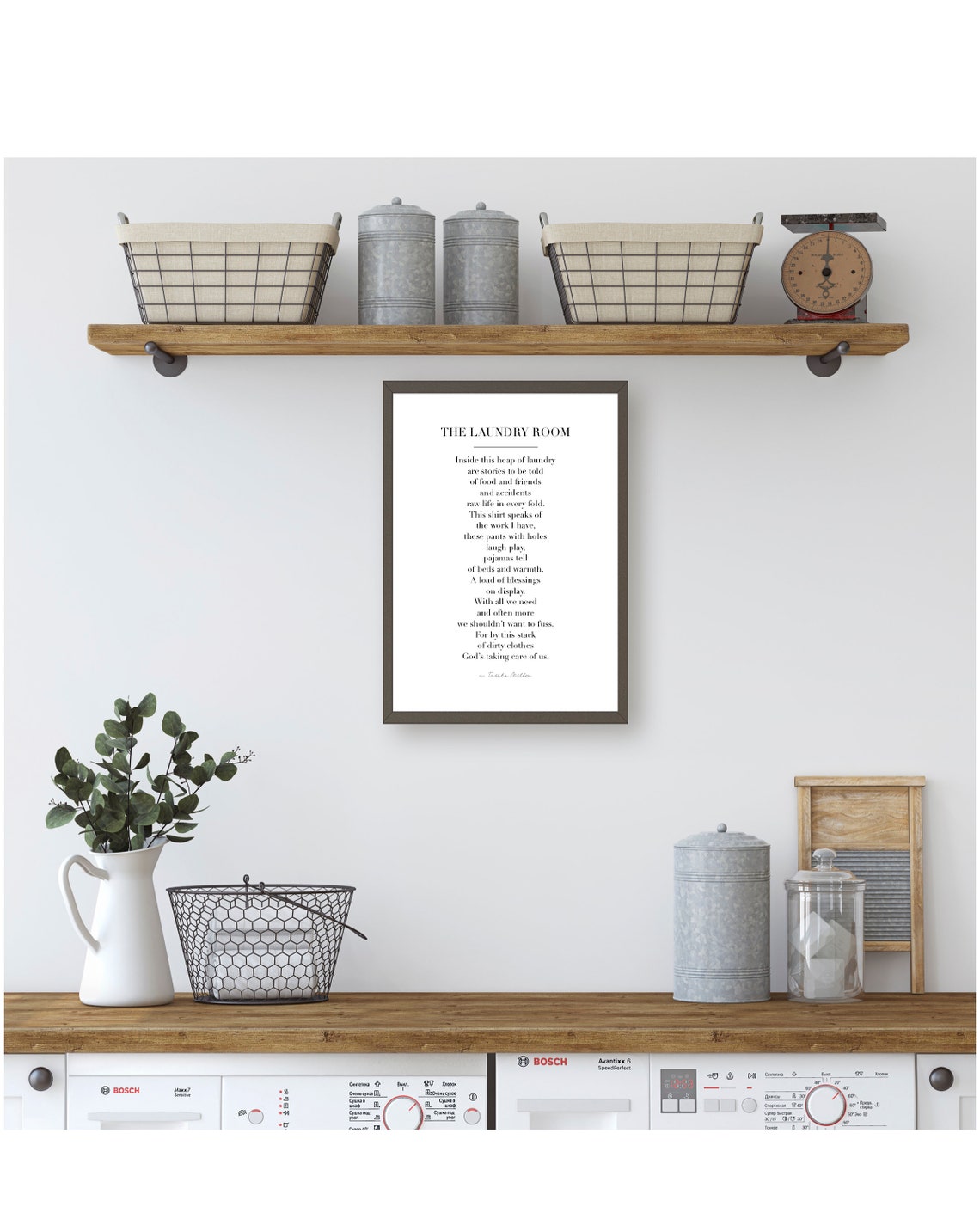 Christian Wall Art, Laundry Room Decor, Inspirational Laundry Poem ...