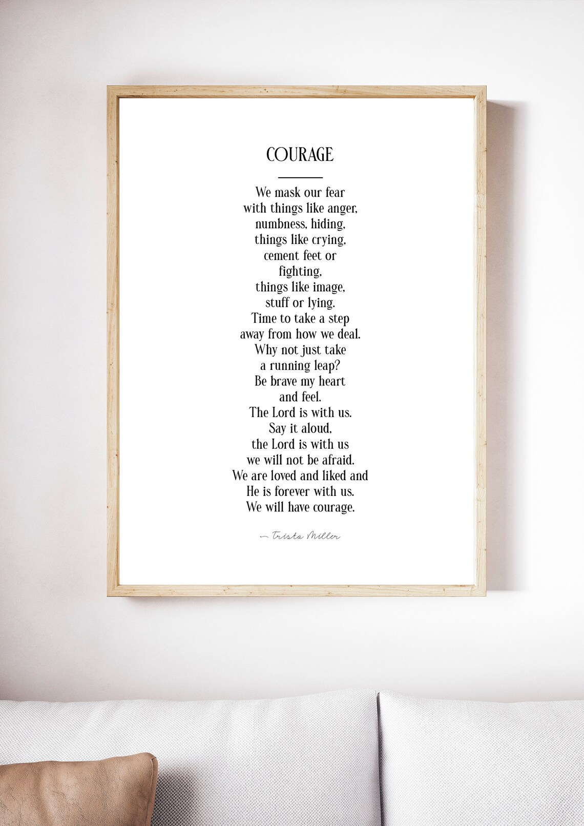 Christian Wall Art, Courage Poem, Inspirational Wall Art, Christian ...