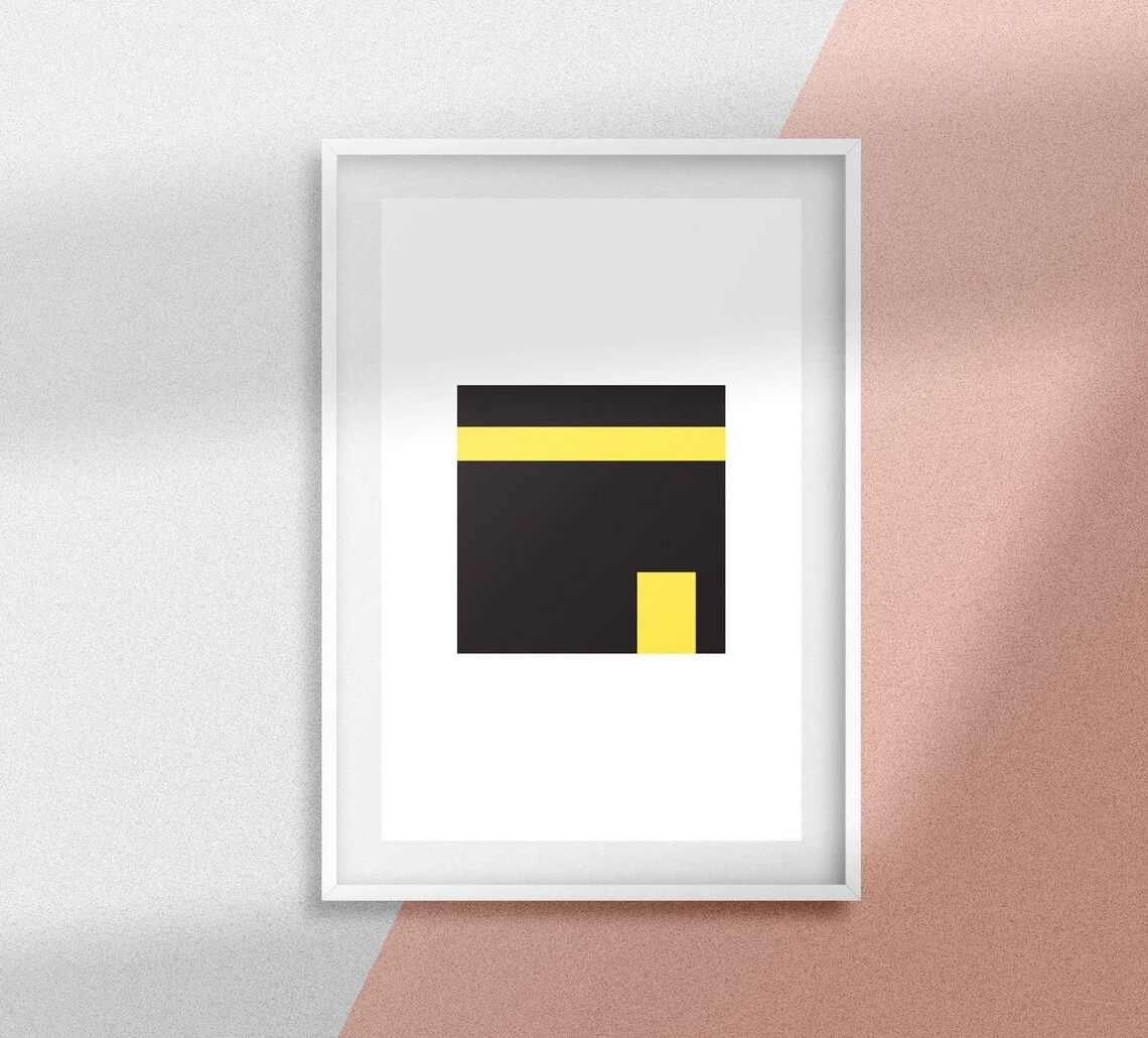 Minimalist Art Print of Holy Kaba, Wall Decor, Modern Art Poster ...