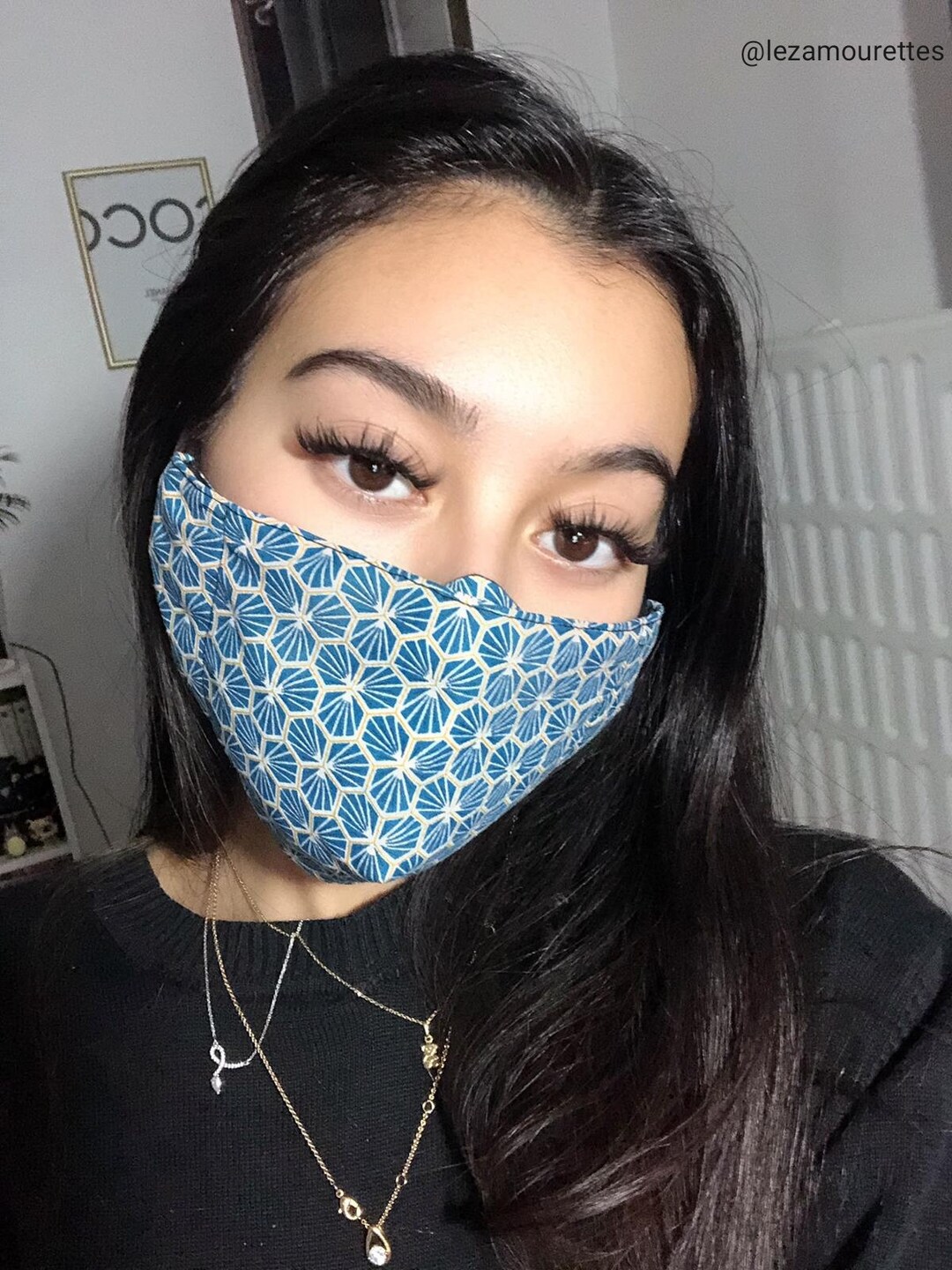 Blue Hexagon 3D Washable Face Mask 100% Cotton France - Etsy Singapore