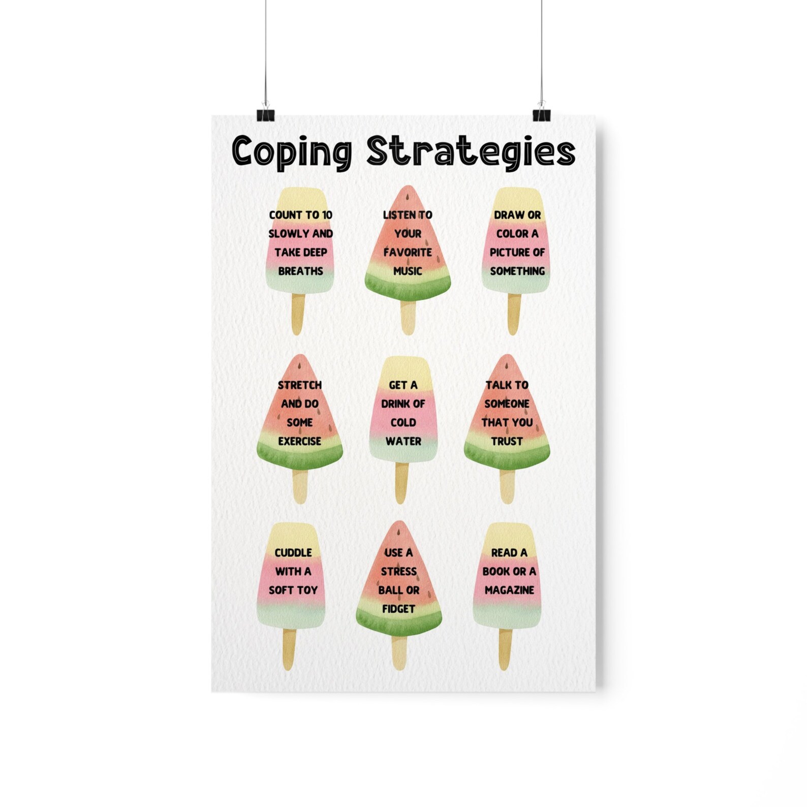Coping Strategies Poster, Multiple Sizes, Calming Corner, Counselor ...