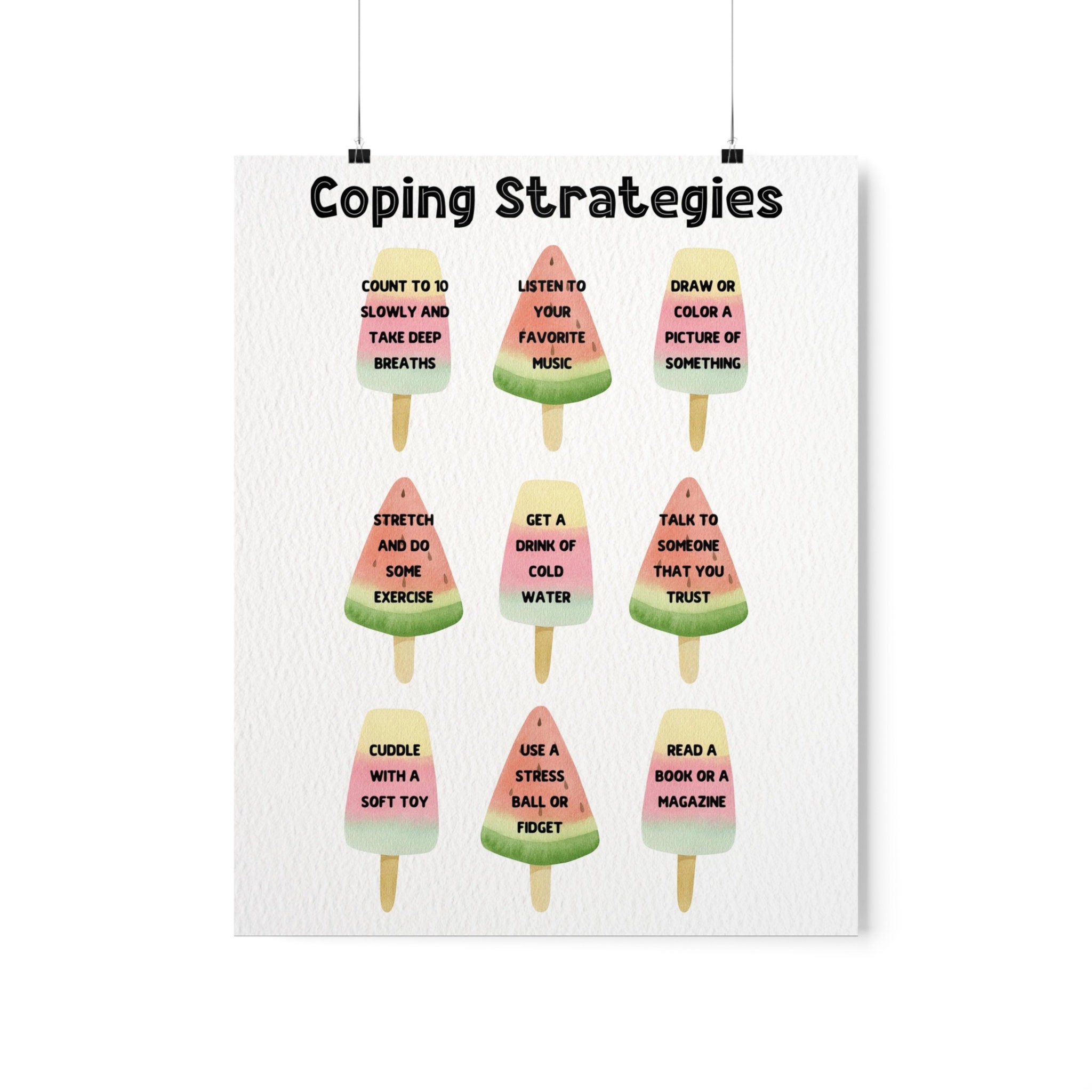 Coping Strategies Poster, Multiple Sizes, Calming Corner, Counselor ...