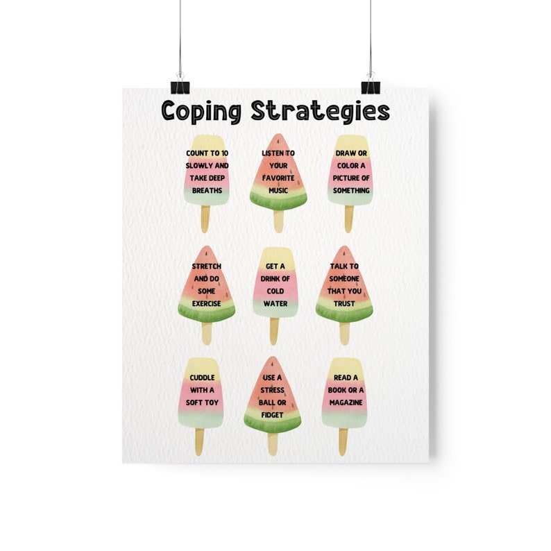 Coping Strategies Poster, Multiple Sizes, Calming Corner, Counselor ...