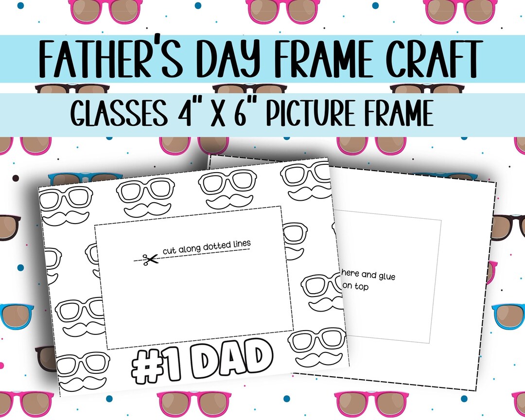 DIY Gift for Dad, Coloring Page, Personalized Picture Frame Craft ...