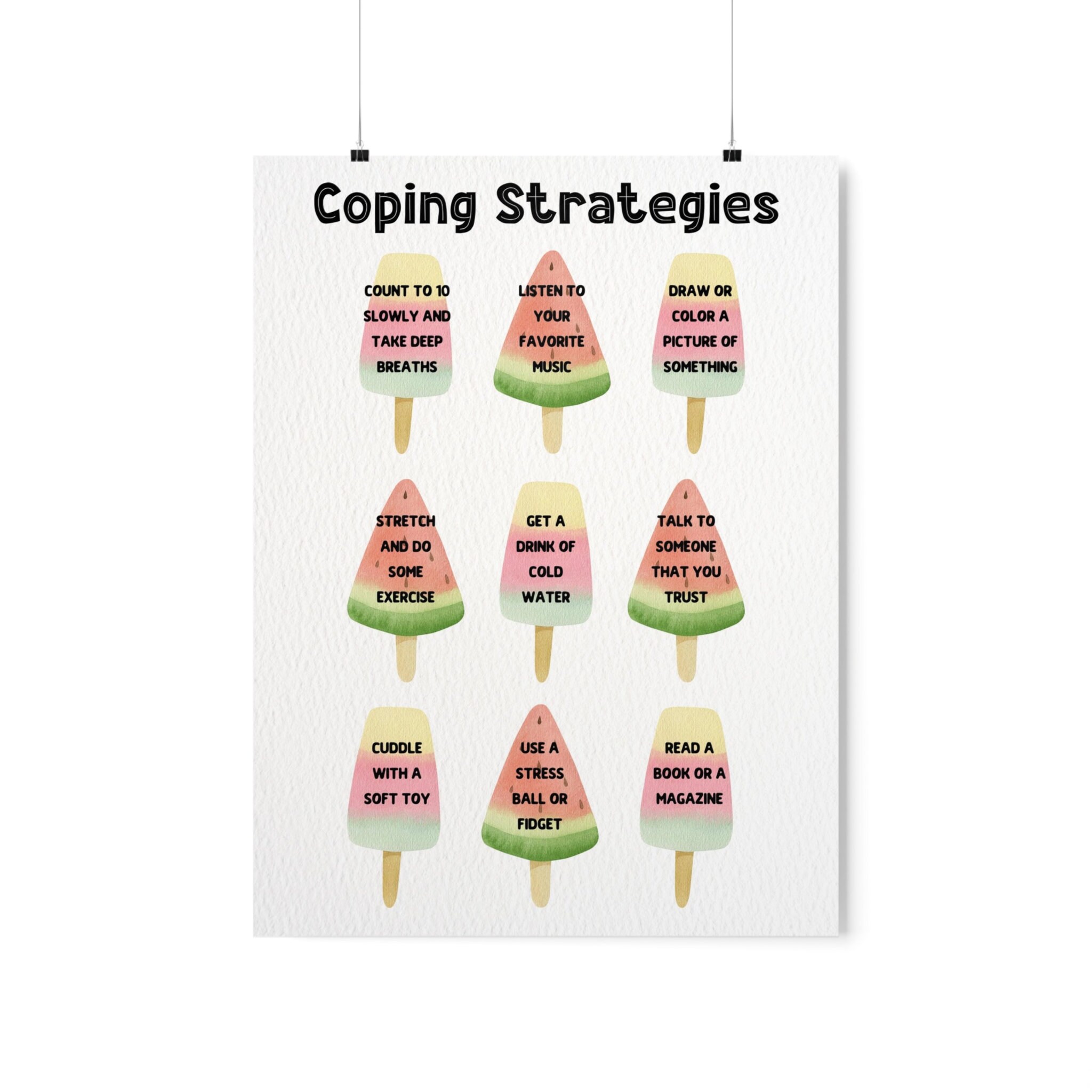 Coping Strategies Poster, Multiple Sizes, Calming Corner, Counselor ...