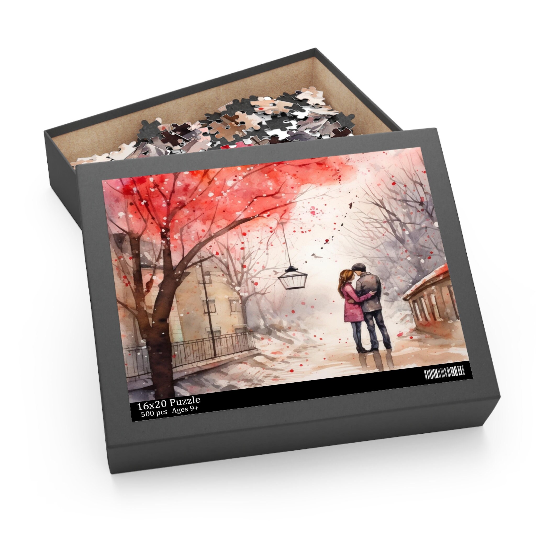 Valentine Jigsaw Puzzle 120, 252, 500-piece, Watercolor Couple Puzzle ...