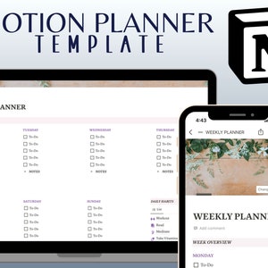 Notion Template Weekly Planner, All in One Notion Planner, Digital ...