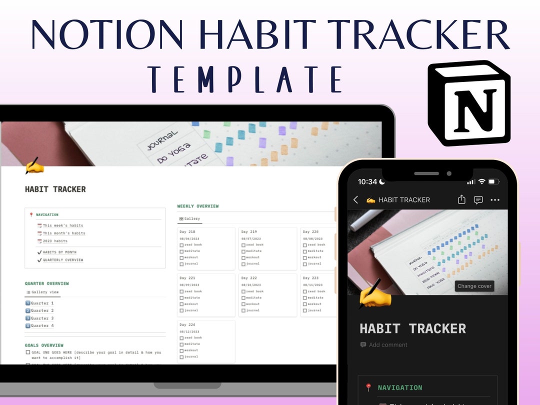 Notion Template Habit Tracker, Workout Tracker, Fitness Tracker, Water ...