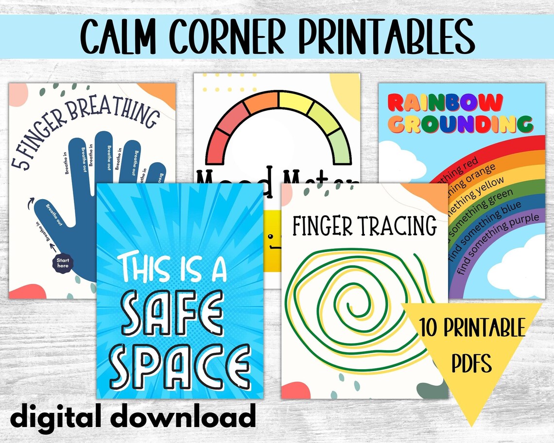 Calm Corner Wall Art Classroom Printable Emotional - Etsy
