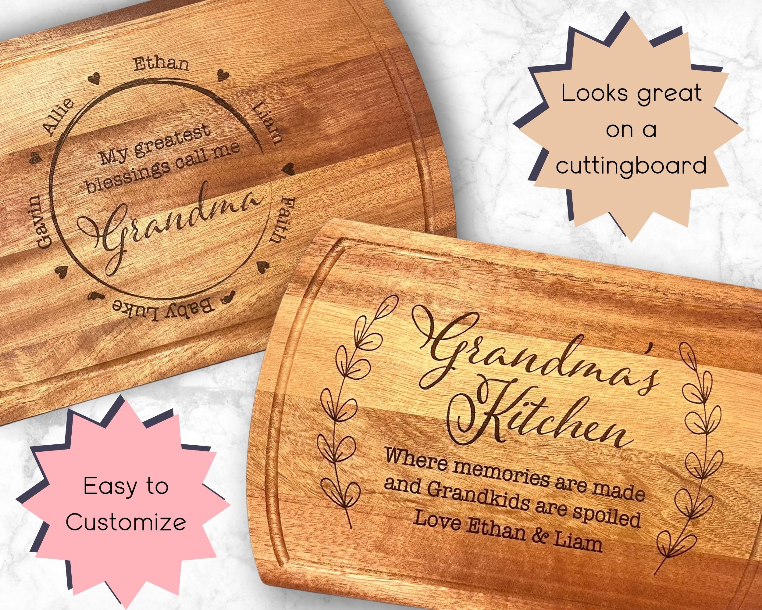 Grandmother SVG: Laser Engraved Cutting Board Design (digital Download ...