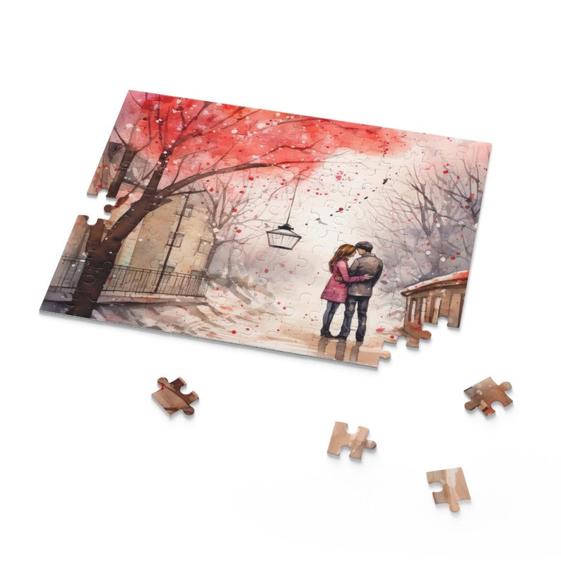 Valentine Jigsaw Puzzle 120, 252, 500-piece, Watercolor Couple Puzzle ...