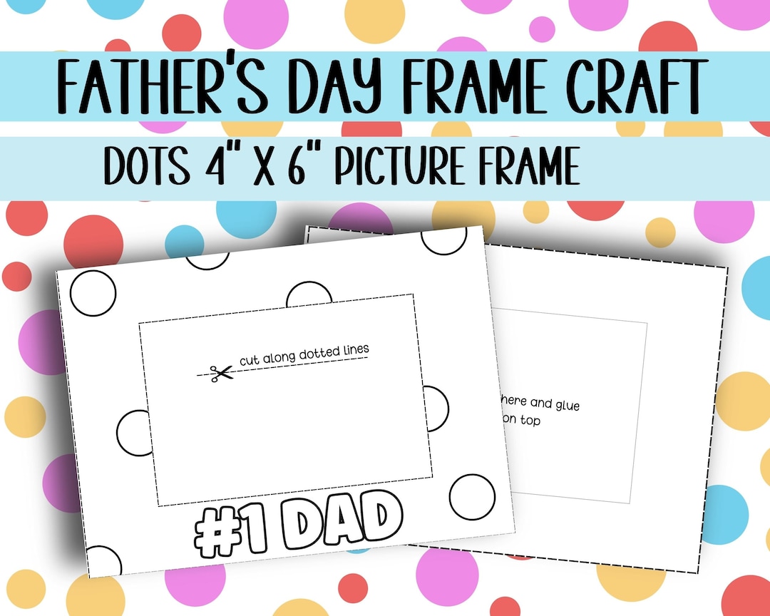DIY Gift for Dad, Coloring Page, Personalized Picture Frame Craft ...