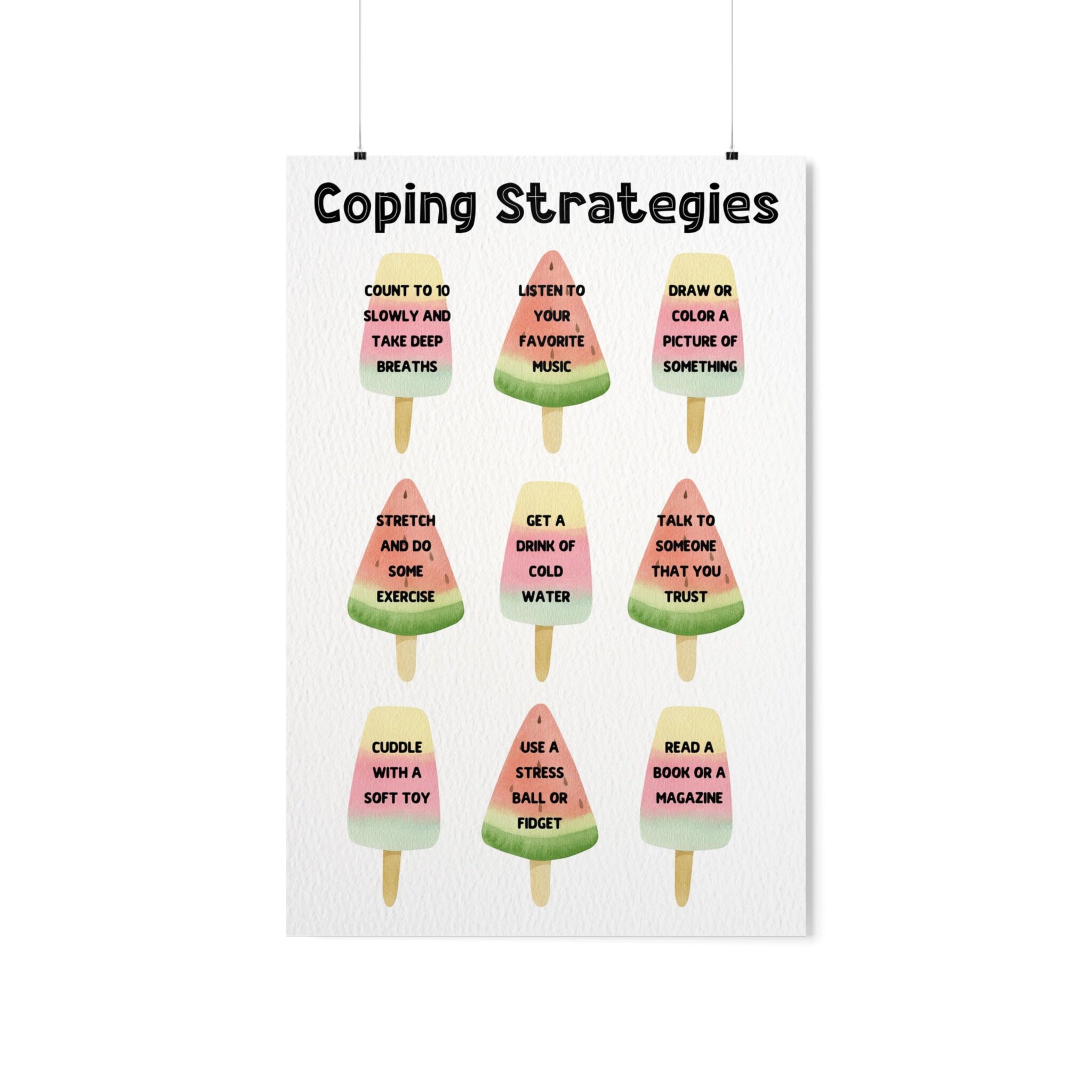 Coping Strategies Poster, Multiple Sizes, Calming Corner, Counselor ...