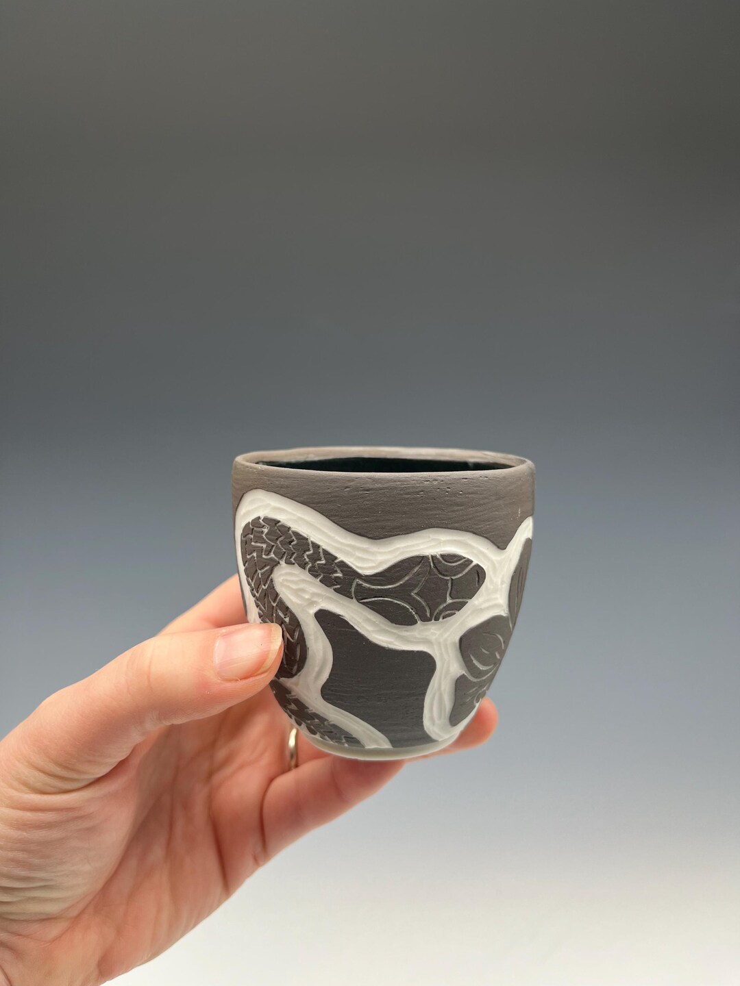 Hand Carved Black and White Snake Sipper, Support Women's Rights - Etsy