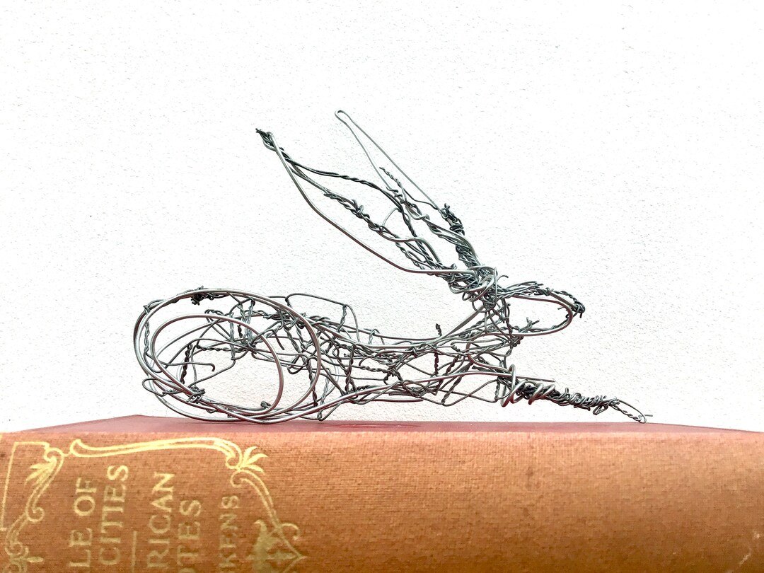 Wire Hare Sculpture Reclining Graceful Ears Hieroglyph to Be - Etsy UK