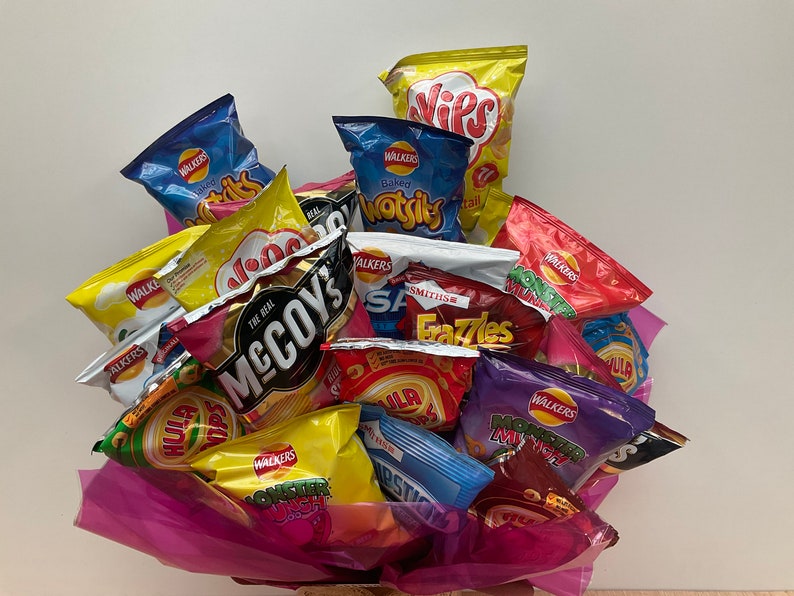 Mixed Crisp Bouquet Gift Set, Savoury Hamper, Personalised Gift Box ...