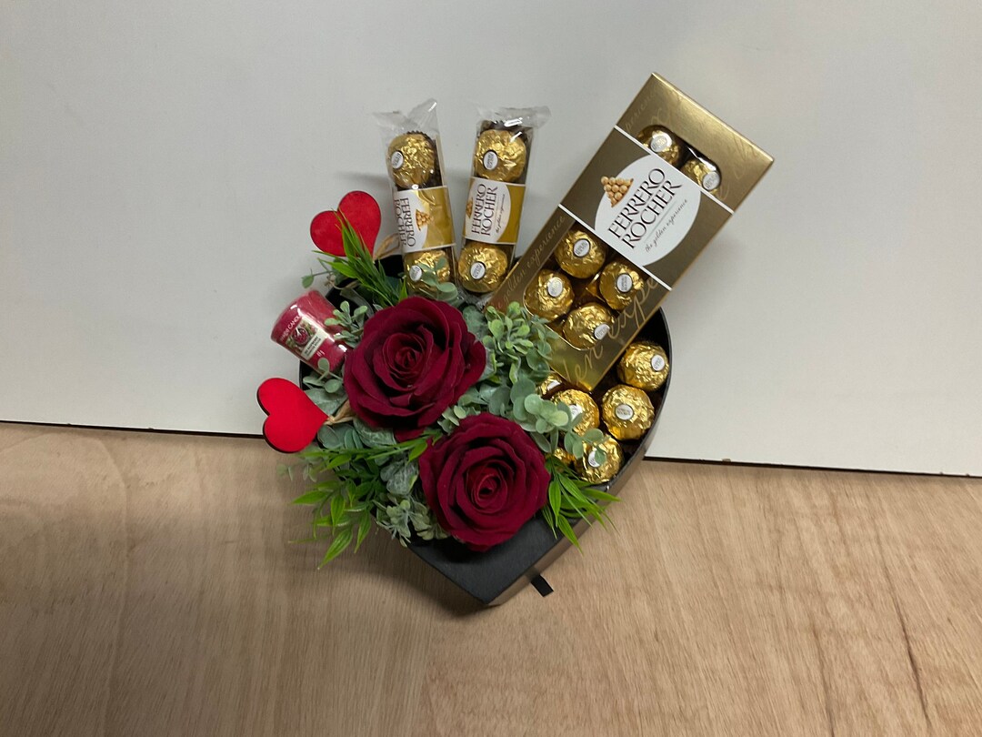 Ferrero Rocher Chocolate Roses Gift Box, Valentine's Day Hamper - Etsy