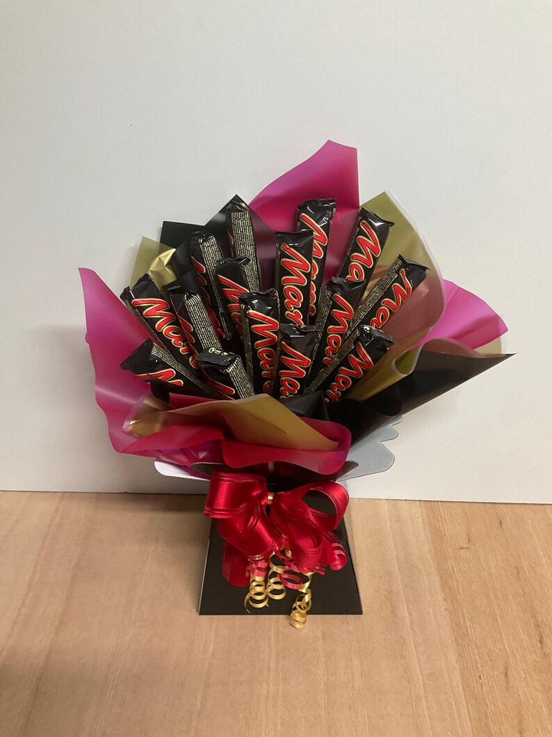 Mars Bar Chocolate Bouquet, Handmade Gift Hamper - Etsy UK