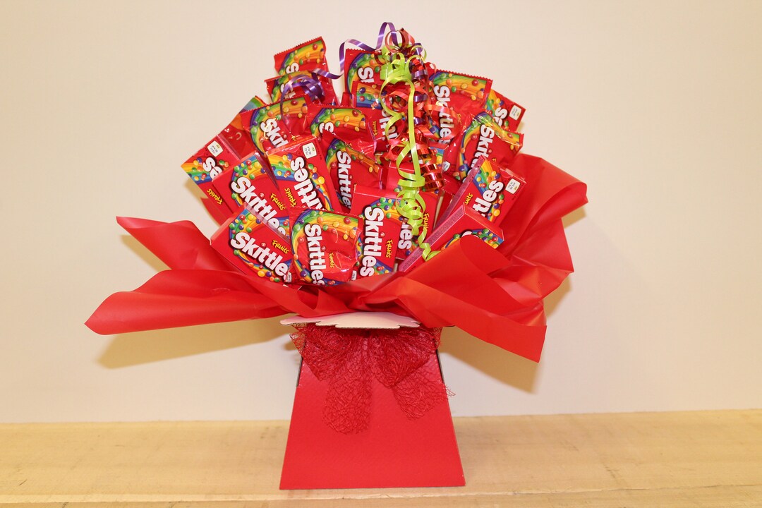 Skittles Sweet Bouquet, Skittles Gift Box, Sweet Gift Bouquet, Skittles ...