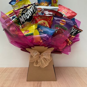 Mixed Crisp Bouquet Gift Set, Savoury Hamper, Personalised Gift Box ...