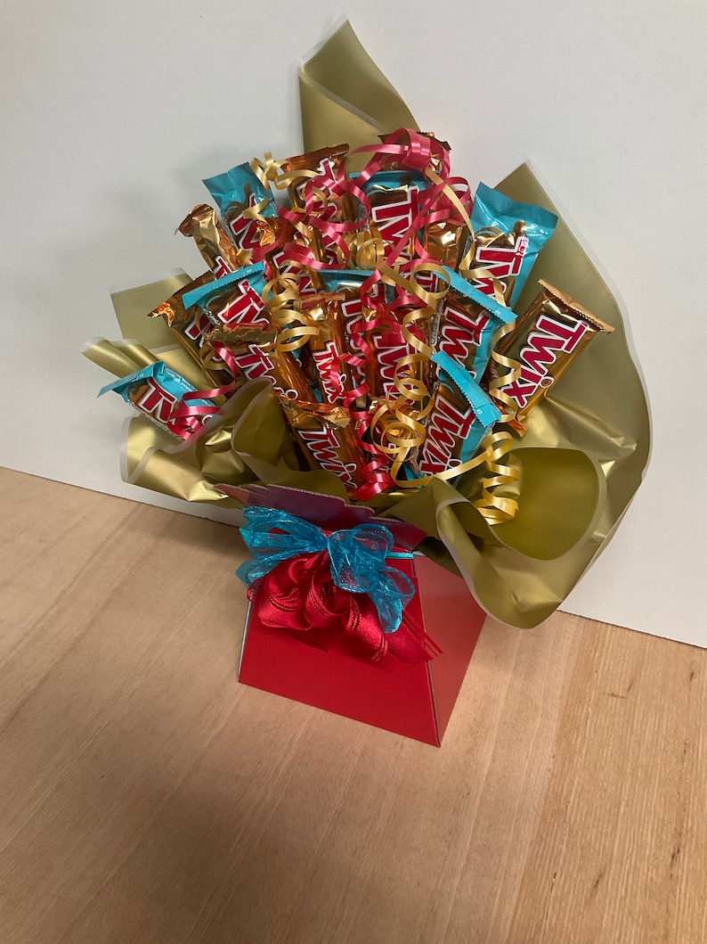 Handmade Twix Chocolate Candy Bouquet, Congratulations Gift - Etsy UK