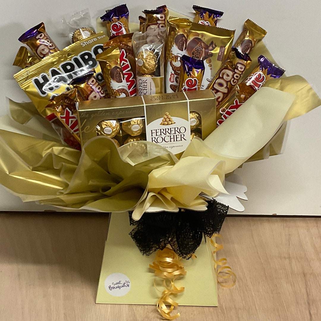 Ferrero Rocher Variety Bouquet and Hamper, Sweet Bouquets, Ferrero ...